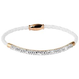 Adelia&acute;s Armband ADELIA&acute;S "Armband &ndash; Lederarmband aus Leder mit Strass Steinchen 19 cm", wei&szlig;, Armb&auml;nder, Damen, 19cm, Leder, Armband, Ideal als Geschenk &ndash; dezent und elegant
