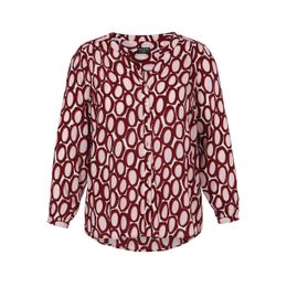 Hemdbluse Via Appia Due "Via Appia Due Bluse", Damen, Gr. 44, rot (beere multicolor), Obermaterial: 100% Viskose CV., regular fit, V-Ausschnitt, Blusen Hemdbluse, in Gro&szlig;e Gr&ouml;&szlig;en