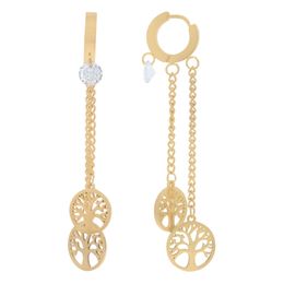 Adelia&acute;s Kettenanh&auml;nger ADELIA&acute;S "Anh&auml;nger &ndash; Lebensbaumanh&auml;nger aus Edelstahl mit Strass Steinchen", gold, Schmuckanh&auml;nger, Damen, Edelstahl, Kettenanh&auml;nger, Ideal als Geschenk zum Geburtstag