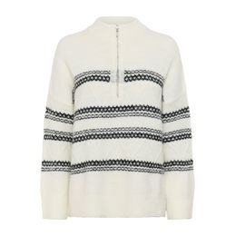 Strickpullover Cream "Strickpullover CRSkie", Damen, Gr. L, wei&szlig; (whisper wei&szlig; melange), Obermaterial: 33% Polyacryl PAN. 25% Polyester PES. 20% Wolle mw. 20% Polyamid PA. 2% Elasthan EL., Pullover Strickpullover