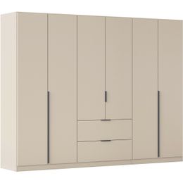 Dreht&uuml;renschrank OTTO HOME "Kleiderschrank Schrank Garderobe AGORDO mit Dekor- oder Hochglanzfront", beige (beige (champagner)), Schr&auml;nke, B/H/T: 271cm x 229cm x 54cm, Griffe Graumetallic, Holzwerkstoff, Dreht&uuml;renschrank, mit Au&szlig;enschubk&auml;sten, Serie in 7 Breiten und 2 H&ouml;hen MADE IN GERMANY, B:271cm H:229cm T:54cm