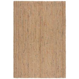 Teppich FLAIR RUGS "Jute Boucle", bunt, B:160cm H:7mm L:230cm, Jute, Teppiche, Teppich, aus 100% Jute, mit Fransen, aus Naturfasern