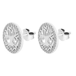 Adelia&acute;s Paar Ohrh&auml;nger ADELIA&acute;S "Ohrringe &ndash; Ohrstecker Lebensbaum aus 925 Silber mit Zirkonia", Damen, Gr. Damen, Silber 925 (Sterlingsilber), wei&szlig;, Ohrringe, Zum Verschenken &ndash; ideal zum Weihnachten