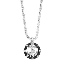 Adelia&acute;s Kette mit Anh&auml;nger ADELIA&acute;S, schwarz (silberfarben, schwarz), Halsketten, Herren, unbekannt, Edelstahl