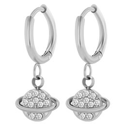 Adelia&acute;s Kettenanh&auml;nger ADELIA&acute;S "Anh&auml;nger &ndash; Planet Anh&auml;nger aus Edelstahl mit Strass Steinchen", silber, Schmuckanh&auml;nger, Damen, Edelstahl, Kettenanh&auml;nger, Ideal als Geschenk f&uuml;r besondere Anl&auml;sse
