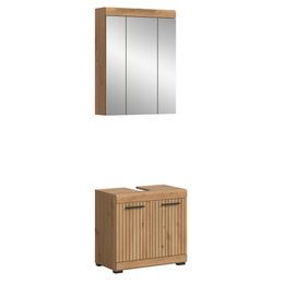 Badm&ouml;bel-Set Welltime "SIENA, 2 tlg., bestehend aus: Waschbeckenunterschrank, Spiegelschrank", braun (artisan eiche nachbildung), B:60cm H:191cm T:34cm, Holzwerkstoff, Kastenm&ouml;bel-Sets, Badm&ouml;bel-Set, in verschiedenen Farben erh&auml;ltlich, Badm&ouml;bel, Kombination, Badezimmer