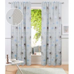 Gardine OTTO HOME "Maurrice", bunt (creme), B:130cm H:245cm, Polyester, Gardinen, Gardine, Blickdicht, Multifunktionsband, Pflegeleicht, Elefanten Design