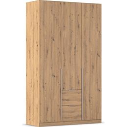 Dreht&uuml;renschrank OTTO HOME "Kleiderschrank Schrank Garderobe AGORDO mit Dekor- oder Hochglanzfront", braun (eiche artisan), Schr&auml;nke, B/H/T: 136cm x 229cm x 54cm, Griffe Alufarben, Holzwerkstoff, Dreht&uuml;renschrank, mit Au&szlig;enschubk&auml;sten, Serie in 7 Breiten und 2 H&ouml;hen MADE IN GERMANY, B:136cm H:229cm T:54cm