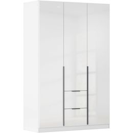 Dreht&uuml;renschrank OTTO HOME "Kleiderschrank Schrank Garderobe AGORDO mit Dekor- oder Hochglanzfront", wei&szlig; (alpinwei&szlig;, hochglanz wei&szlig;), Schr&auml;nke, B/H/T: 136cm x 229cm x 54cm, Griffe Graumetallic, Holzwerkstoff, Dreht&uuml;renschrank, mit Au&szlig;enschubk&auml;sten, Serie in 7 Breiten und 2 H&ouml;hen MADE IN GERMANY, B:136cm H:229cm T:54cm