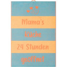 Geschirrtuch Ross "Mama&acute;s K&uuml;che 3er-Pack", bunt (t&uuml;rkis, beige, orange), B:18cm H:4cm L:27cm T:4cm, 100% Baumwolle, Geschirrt&uuml;cher, Geschirrtuch