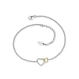 Fu&szlig;kette Engelsrufer "Herzen Bicolor", gold (edelstahlfarben, gelbgoldfarben), Fu&szlig;ketten, Damen, Edelstahl, Made in Germany