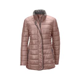 Winterjacke GOLDNER "Kurzgr&ouml;&szlig;e Detailreiche Steppjacke", Damen, Gr. 19, rosa (mauve), Obermaterial: 100% Polyester PES., figurumspielend, weit Sonstiges, Jacken Winterjacke, Feine Kontrastpaspel an Knopfleiste, Kragen und Taschen