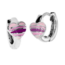 Klappcreolen OSTSEE-SCHMUCK "- kleines Herz - Silber 925/000 -" Gr. 13, silber (silber 925, silberfarben, wei&szlig;), Ohrringe, Damen, 13, Klappcreolen
