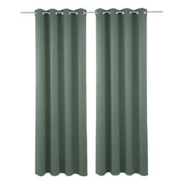 Verdunkelungsvorhang OTTO HOME "Solana" Gr. 4, gr&uuml;n, B:140cm H:245cm, Polyester, Gardinen, 2-er Set, Breite 140 cm, einfarbig
