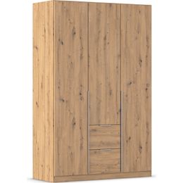 Dreht&uuml;renschrank OTTO HOME "Kleiderschrank Schrank Garderobe AGORDO mit Dekor- oder Hochglanzfront", braun (eiche artisan), Schr&auml;nke, B/H/T: 136cm x 210cm x 54cm, Griffe Alufarben, Holzwerkstoff, Dreht&uuml;renschrank, mit Au&szlig;enschubk&auml;sten, Serie in 7 Breiten und 2 H&ouml;hen MADE IN GERMANY, B:136cm H:210cm T:54cm