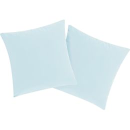 Dekokissen Bruno Banani "Lagan", baby blau, B:40cm L:40cm, Polyester, Dekokissen_Sitzkissen_Kissenh&uuml;llen, 2-er Set, einfarbig, Kissenh&uuml;llen ohne F&uuml;llung, 40 x 40 cm