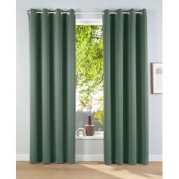 Verdunkelungsvorhang OTTO HOME "Solana" Gr. 1, gr&uuml;n, B:140cm H:145cm, Polyester, Gardinen, 2-er Set, Breite 140 cm, einfarbig