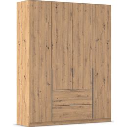 Dreht&uuml;renschrank OTTO HOME "Kleiderschrank Schrank Garderobe AGORDO mit Dekor- oder Hochglanzfront", braun (eiche artisan), Schr&auml;nke, B/H/T: 181cm x 229cm x 54cm, Griffe Alufarben, Holzwerkstoff, Dreht&uuml;renschrank, mit Au&szlig;enschubk&auml;sten, Serie in 7 Breiten und 2 H&ouml;hen MADE IN GERMANY, B:181cm H:229cm T:54cm