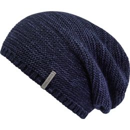 Beanie Chillouts "Keith Hat", Herren, blau (navy melange), Strick, Kunstfaser, meliert, M&uuml;tzen Beanie, Strickm&uuml;tze im Oversize-Look, meliert, gef&uuml;ttert