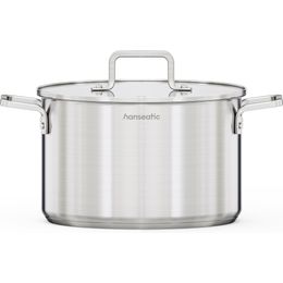 Kochtopf Hanseatic "DAILY", silberfarben, H:15cm &Oslash;:24cm, T&ouml;pfe, Kochtopf, mit Antihaftbeschichtung, f&uuml;r alle Herdarten, Induktion