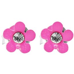 Adelia&acute;s Paar Ohrh&auml;nger ADELIA&acute;S "Ohrringe &ndash; Ohrstecker aus 925 Silber mit Strass Steinchen", M&auml;dchen, Gr. M&auml;dchen, Silber 925 (Sterlingsilber), pink (silber), Ohrringe, Perfekt als Geschenk zum Weihnachten