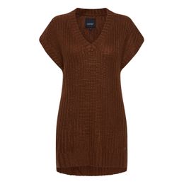Strickfleece-Pullover oxmo "Strickpullover OXLene", Damen, Gr. M, braun (tortoise shell), Obermaterial: 100% Polyacryl PAN., Pullover
