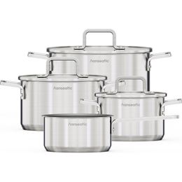 Topf-Set Hanseatic "DAILY", silber (silberfarben), T&ouml;pfe, mit Antihaftbeschichtung, f&uuml;r alle Herdarten, Induktion
