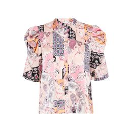 Kurzarmbluse Ichi "Kurzarm-Bluse IXNINA", Damen, Gr. 40, pink (pink lady patch print), Obermaterial: 100% Polyester PES., Blusen