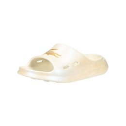 Pantolette Lacoste "Lacoste Pantoletten Lederimitat", Damen, Gr. 39,5, beige (wei&szlig;, gold), Lederimitat, Schuhe Pantolette