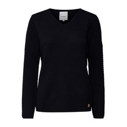 Strickfleece-Pullover oxmo "Strickpullover OXHanna", Damen, Gr. S, schwarz, Obermaterial: 100% Baumwolle CO., Pullover