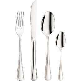 Pinti Inox Besteck-Set PINTINOX "DERBY", silber (chromfarben, silberfarben), 16 Stk., Edelstahl 18/0, Essbesteck-Sets, in moderner und zeitloser Formgebung
