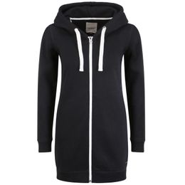 Kapuzensweatjacke oxmo "Kapuzensweatjacke OXOlinda", Damen, Gr. S, schwarz, Obermaterial: 80% Polyester PES. 20% Baumwolle CO., Sweatjacken