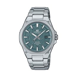 Quarzuhr CASIO EDIFICE, edelstahlfarben, gr&uuml;n, Armbanduhren, Herren, Quarzuhr, Armbanduhr, Herrenuhr, Edelstahlarmband, analog, Tag, Neo-Display