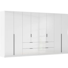 Dreht&uuml;renschrank OTTO HOME "Kleiderschrank Schrank Garderobe AGORDO mit Dekor- oder Hochglanzfront", alpinwei&szlig;, hochglanz wei&szlig;, Schr&auml;nke, B/H/T: 360cm x 229cm x 54cm, Griffe Graumetallic, Holzwerkstoff, Dreht&uuml;renschrank, mit Au&szlig;enschubk&auml;sten, Serie in 7 Breiten und 2 H&ouml;hen MADE IN GERMANY, B:360cm H:229cm T:54cm
