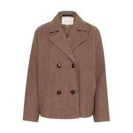 Wintermantel Kaffe "Jacke KAfanny", Damen, Gr. 46, beige (major braun c.), Obermaterial: 75% Polyester PES. 25% Wolle mw., M&auml;ntel Wintermantel