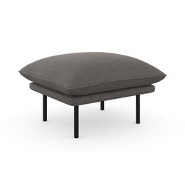 Polsterhocker OTTO HOME "Stine", grau, B:70cm H:43cm T:65cm, Struktur (100% Polyester);Struktur weich (85% Polyester/15% Nylon);Samtoptik (100% Polyester), Hocker, Polsterhocker, Besonderes Design durch Kissenoptik und Keder