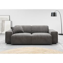 2,5-Sitzer Home Affaire "Glimminge auch in Breitcord, Feincord + Easy care-Bezug", grau (dunkelgrau), B:214cm H:71cm T:101cm, 12% Polyaxryl, 88% Polyester, Sofas, besondere Kedern&auml;hte, Zierkissen