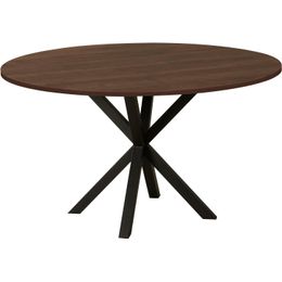 Esstisch OMG DESIGN "Kent", schwarz mango, schwarz, schwarz mango, B:120cm H:77cm T:120cm, Tische, Esstisch, Hochwertige Melamin-Tischplatte mit Metallgestell