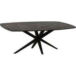 Esstisch OMG DESIGN "Wellington", schwarz (pedra, schwarz, pedra), B:190cm H:77cm T:102cm, Tische, Esstisch, Hochwertige Melamin-Tischplatte mit Metallgestell