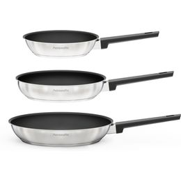 Pfannen-Set Hanseatic "SMART", silberfarben, schwarz, Pfannen, Pfannen mit Antihaftbeschichtung, f&uuml;r alle Herdarten, inkl. Induktion