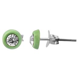Adelia&acute;s Paar Ohrh&auml;nger ADELIA&acute;S "Ohrringe &ndash; Ohrstecker aus 925 Silber mit Strass Steinchen", M&auml;dchen, Gr. M&auml;dchen, Silber 925 (Sterlingsilber), gr&uuml;n (silber), Ohrringe, Zum Verschenken &ndash; passend f&uuml;r viele Anl&auml;sse