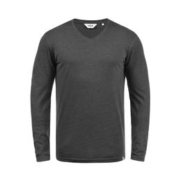 !Solid Langarmshirt SOLID "Langarmshirt SDBeda", Herren, Gr. XL, grau (dar grau m), Obermaterial: 60% Baumwolle CO. 40% Polyester PES., Shirts Langarmshirt