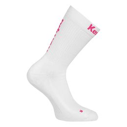 Socken Kempa "Socken Logo Classic Kids", M&auml;dchen, Gr. 31-35, wei&szlig; (wei&szlig;, pink), Obermaterial: 73% Baumwolle CO(Bio). 23% Polyamid Polyam.recyc. 4% Elasthan EL., Socken Socken