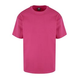 T-Shirt Urban Classics "Urban Classics Herren Heavy Oversized Tee", Jungen, Gr. L, pink (hibiskuspink), 100% Baumwolle, unifarben, oversize, Rundhals, Shirts T-Shirt