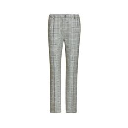 2-in-1-Hose GOLDNER "Kurzgr&ouml;&szlig;e Karohose Carla", Damen, Gr. 26, K-Gr, beige (stein, kariert), Obermaterial: 46% Baumwolle CO. 32% Polyester PES. 17% Viskose CV. 5% Elasthan EL., normal, Hosen, Ohne