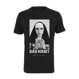 T-Shirt MisterTee "MisterTee Herren Bad Habit Tee", Jungen, Gr. XL, schwarz, 100% Baumwolle, unifarben, normal, Rundhals, Shirts T-Shirt