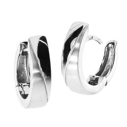 Klappcreolen OSTSEE-SCHMUCK "- Sia - Silber 925/000 -" Gr. 13, silber (silber 925, silberfarben, wei&szlig;), Ohrringe, Damen, 13, Klappcreolen