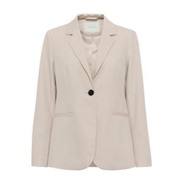 Blusenblazer Kaffe "Blazer KAsakura", Damen, Gr. 42, blau (feather gray melange), Obermaterial: 77% Polyester PES. 18% Viskose CV. 5% Elasthan EL., Blazer Blusenblazer