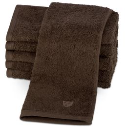 Gaestehandtuecher Ross "Vita 4004", mokka, B:30cm L:50cm, Frottier, Obermaterial: 100% Baumwolle, Handt&uuml;cher, Bestickung Ross-Emblem
