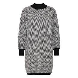 Midikleid Ichi "Casual IHKAMARA", Damen, Gr. M, N-Gr, schwarz, Obermaterial: 52% Polyacryl PAN. 30% Polyester PES. 15% Alpaka WP. 3% Elasthan EL., Kleider Midikleid